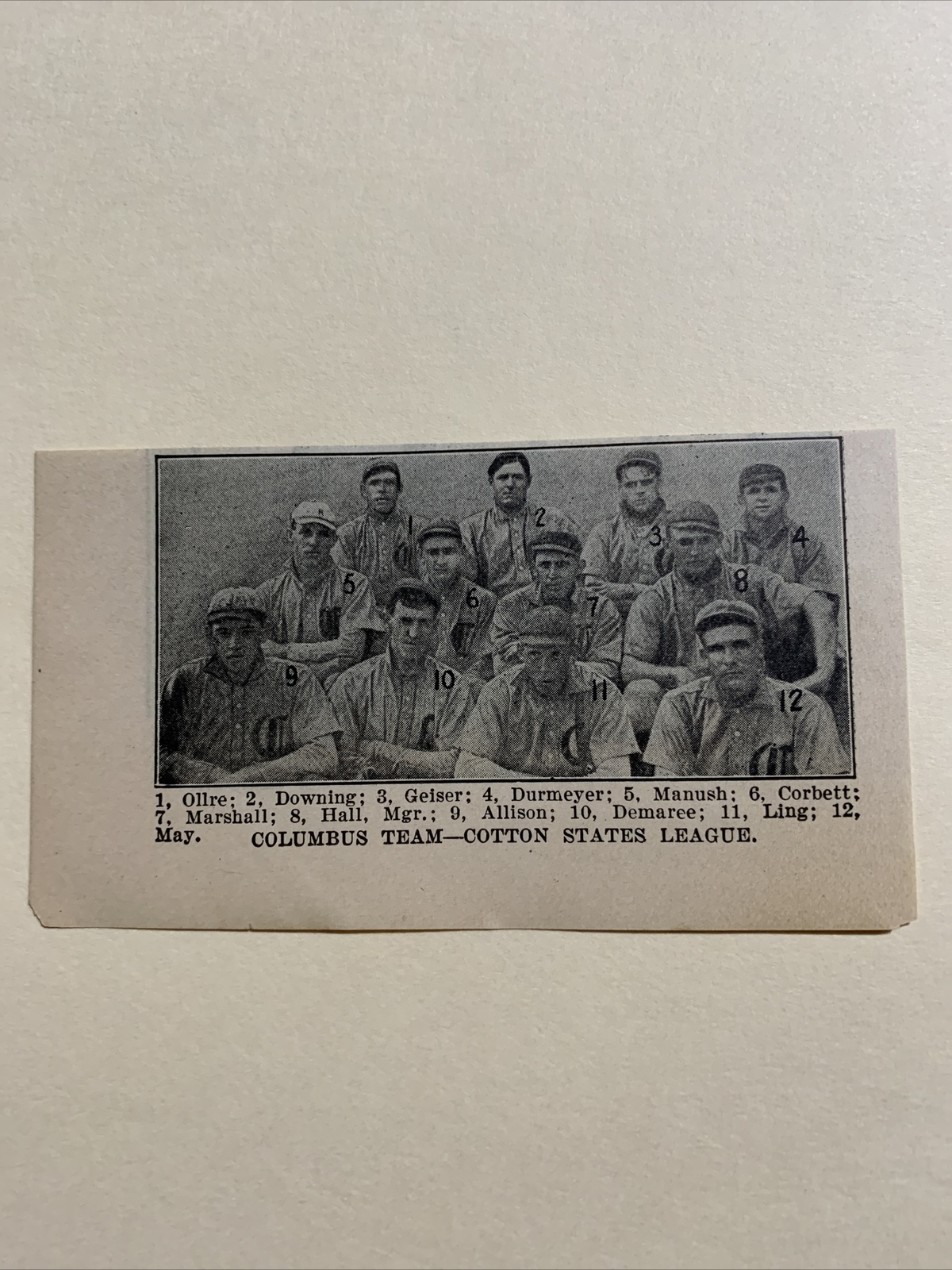 Columbus Discoverers Al Demaree Frank Manush 1908 Baseball Team Picture ...