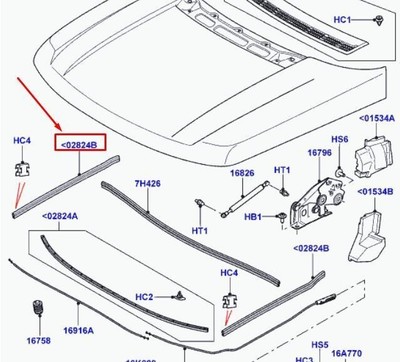 LAND ROVER RANGE ROVER L322 Engine Hood Outer Side Seal Genuine ...