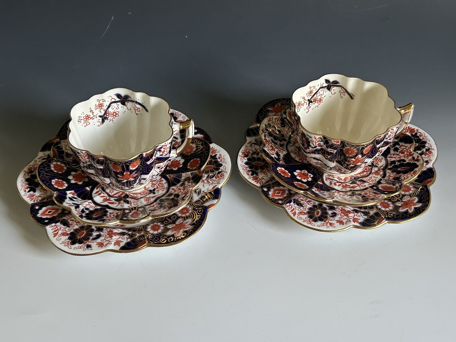 Antique Wileman Foley Shelley Daisy Shape Imari Two Trio Tea Sets ...