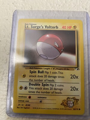 Pokémon TCG Lt. Surge's Voltorb Gym Heroes 84/132 Regular 1st Edition ...