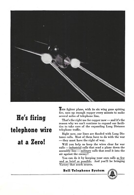 1942 Bell Telephone Systems Vintage Print Ad WW2 Telecommunications ...