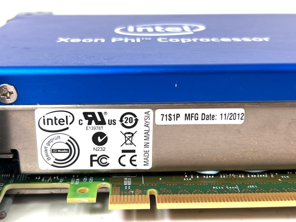 Intel Xeon Phi 71S1P 8GB RAM 1.1GHz 61 core CoProcessor PCI-e PCIe DDR5 ...