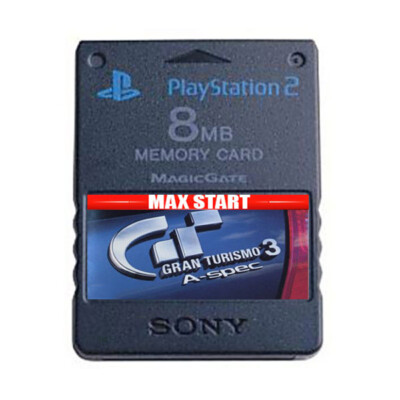 Gran Turismo 3 A Spec PS2 Official Memory Card Unlocked Max Start Save ...