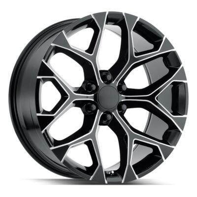26 inch 26x10 Strada Replica SNOWFLAKE Black Milled wheels 6x5.5 6x139 ...