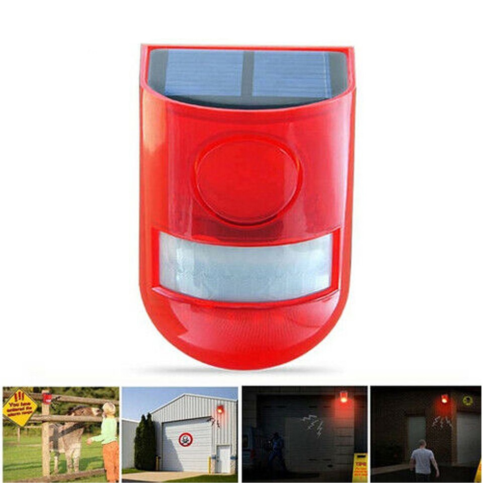 Waterproof Outdoor Solar Powered LED Alarm Lamp Warning Security ...