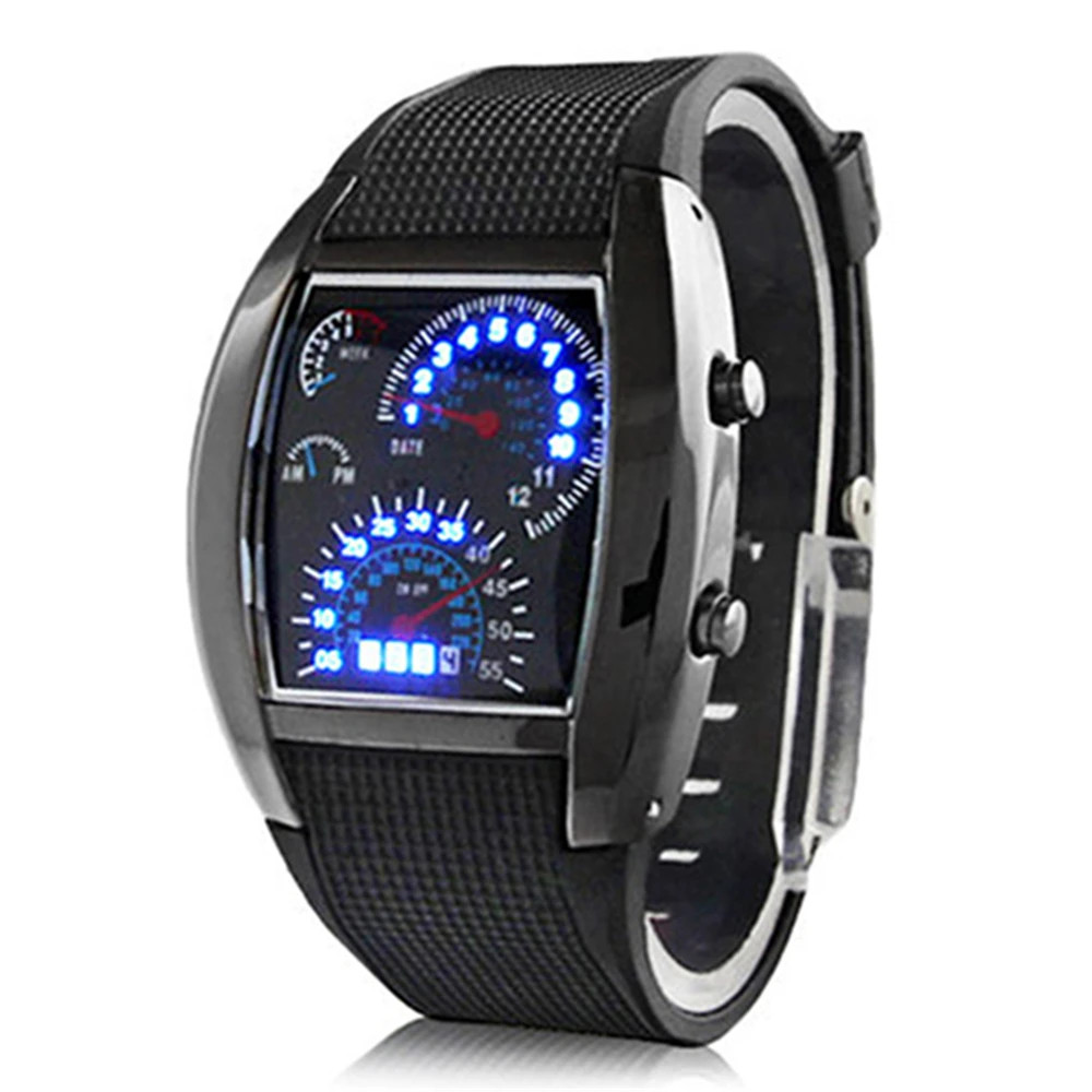 Fashion Men's Stainless Steel Luxury Sport Analog Quartz LED Wrist ...