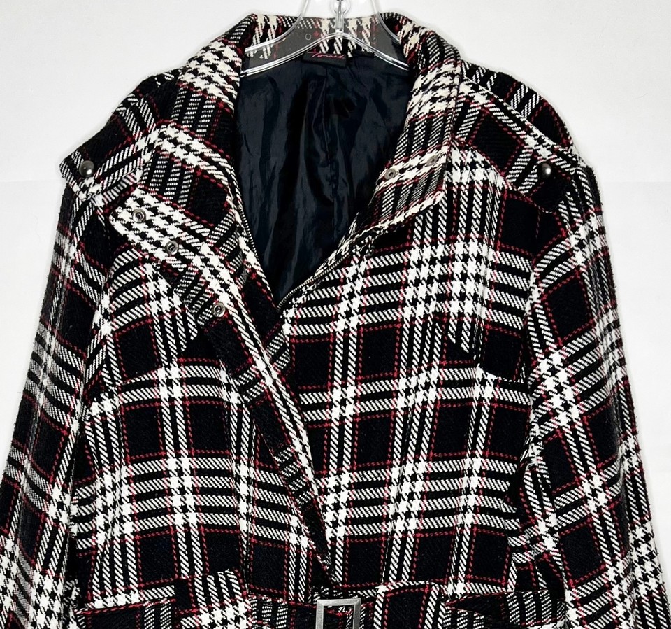 Torrid Women’s Coat sz 4X Red Black Plaid Trench Coat Belted Lined ...