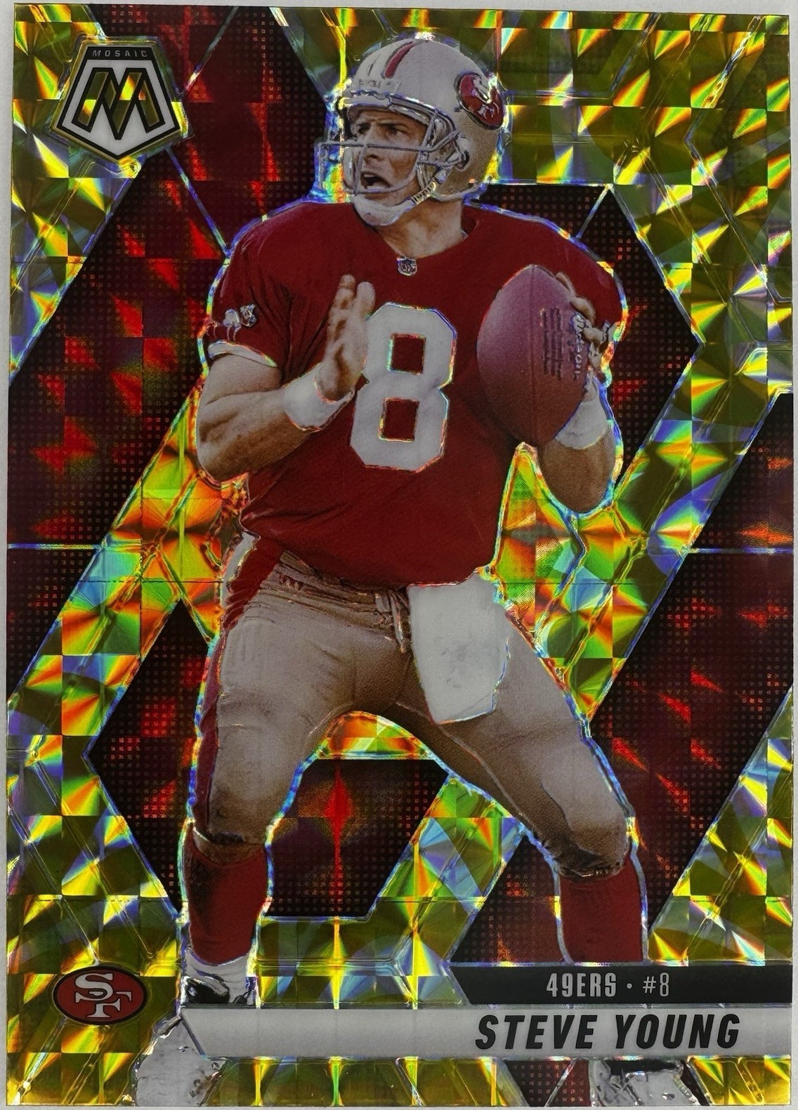 2025 Panini Mosaic - Steve Young #10 Reactive Yellow Mosaic Prizm for ...