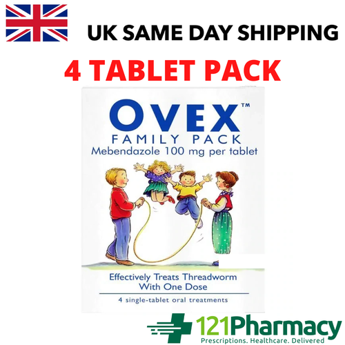 Ovex Family Pack - 4 Threadworm Treatment Tablets - READ DESCRIPTION ...