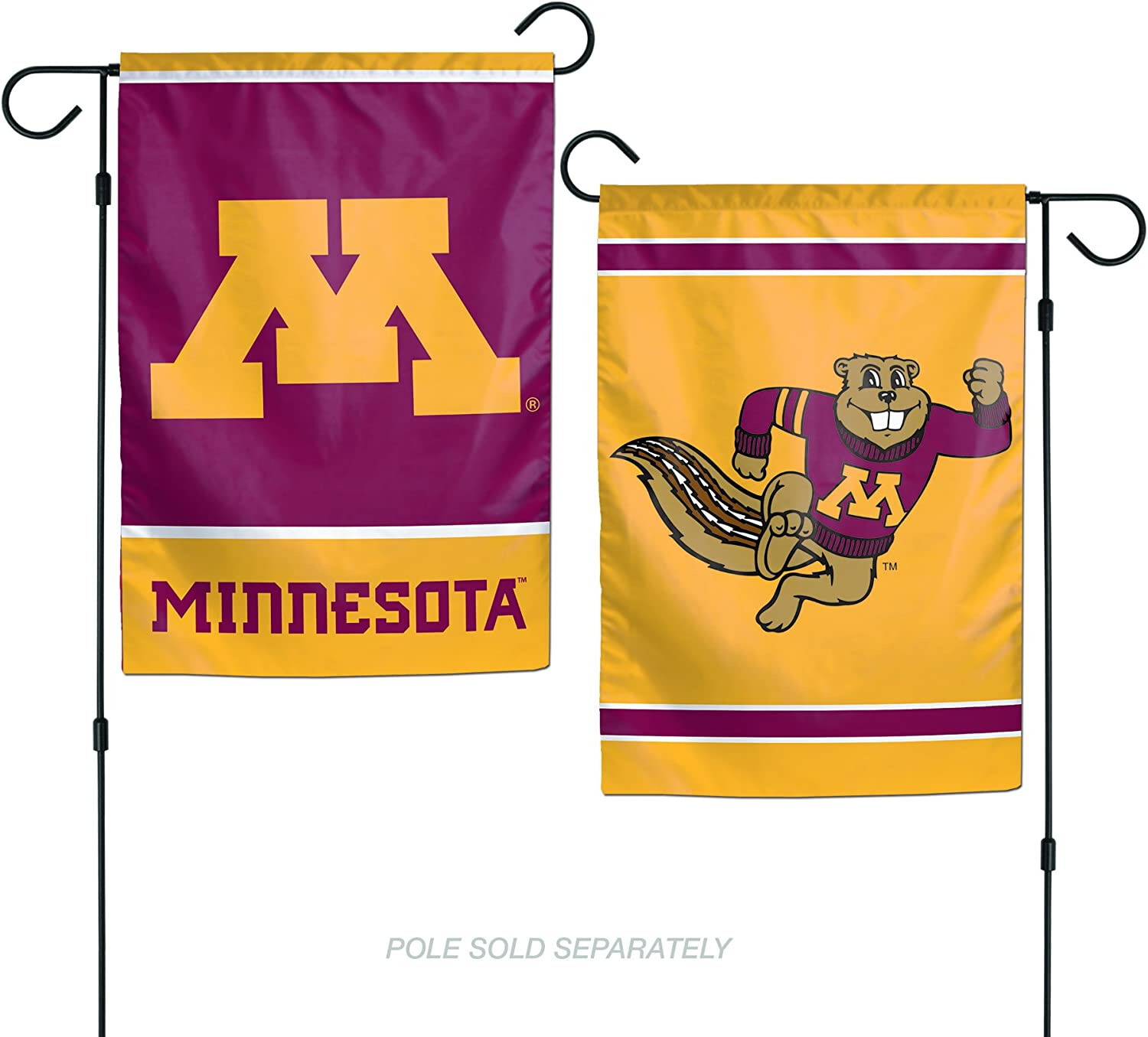 12x18 Minnesota Golden Gophers 2 Sided Double Sided Garden Flag Wall ...