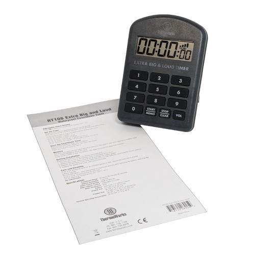 ThermoWorks Extra Big Loud Timer Digital Magnetic Easel Hang Black ...