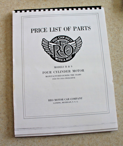 Reo Vintage Car Parts Prices list Booklet 1910-1914 | eBay