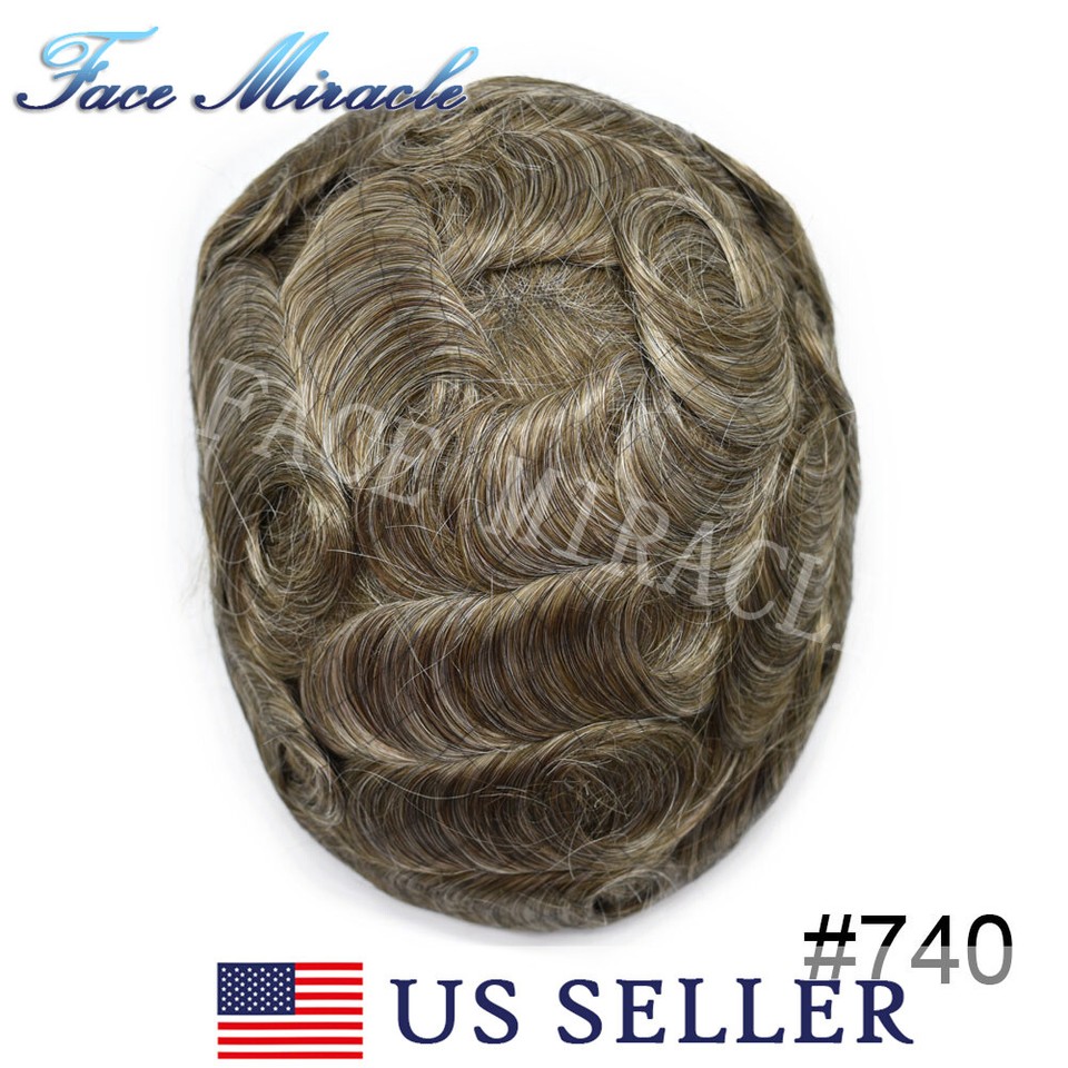 Full Poly Toupee for Men Human Hair System 0.1MM Skin PU Toupee Hair ...