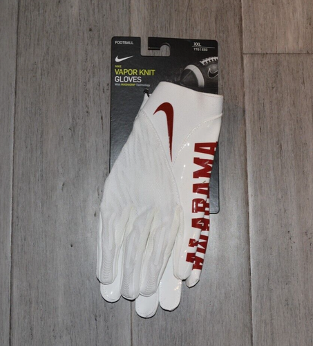 Nike Vapor Knit Alabama Crimson Tide Football Gloves White Size 2XL ...