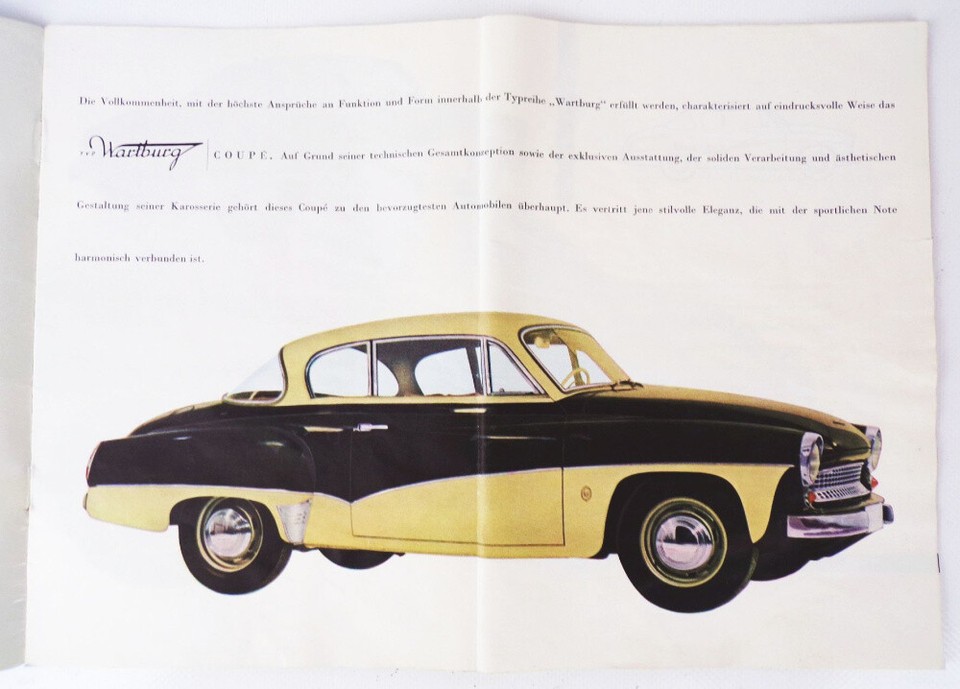 Wartburg Coupe Camping Saloon Kombiwagen Brochure 1959 | eBay Australia