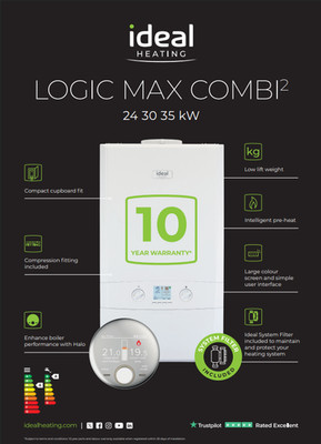 Ideal Logic Max Combi2 C30 30kW Gas Combi Boiler Only 1299£ INC VAT ...