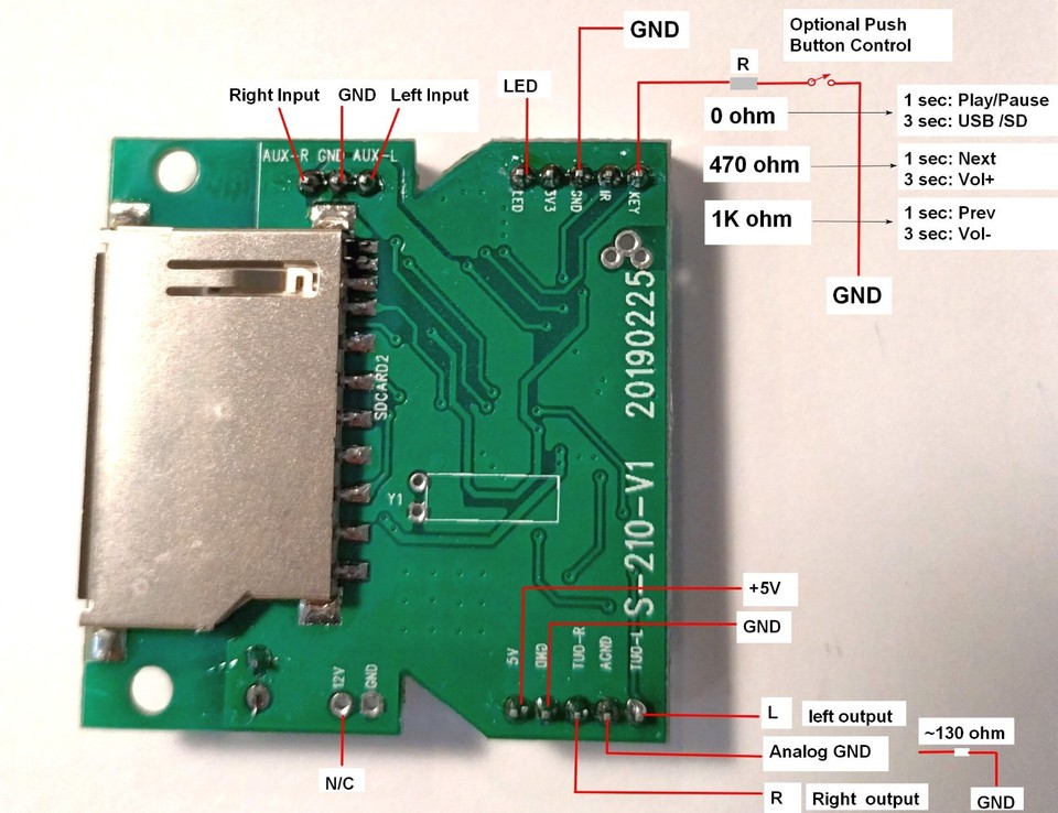 mp3 decoder board module USB SD Card U Disk Play MP3 Player Decoding ...