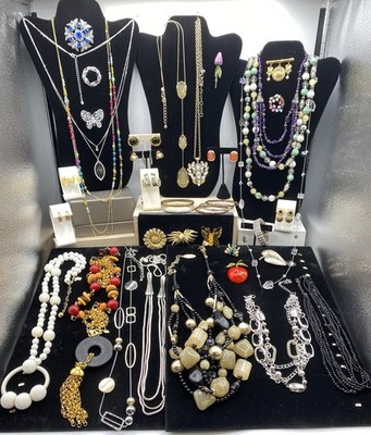 Vintage Jewelry Lot ALL SIGNED 40pc TRIFARI Monet Austria STERLING Kate ...