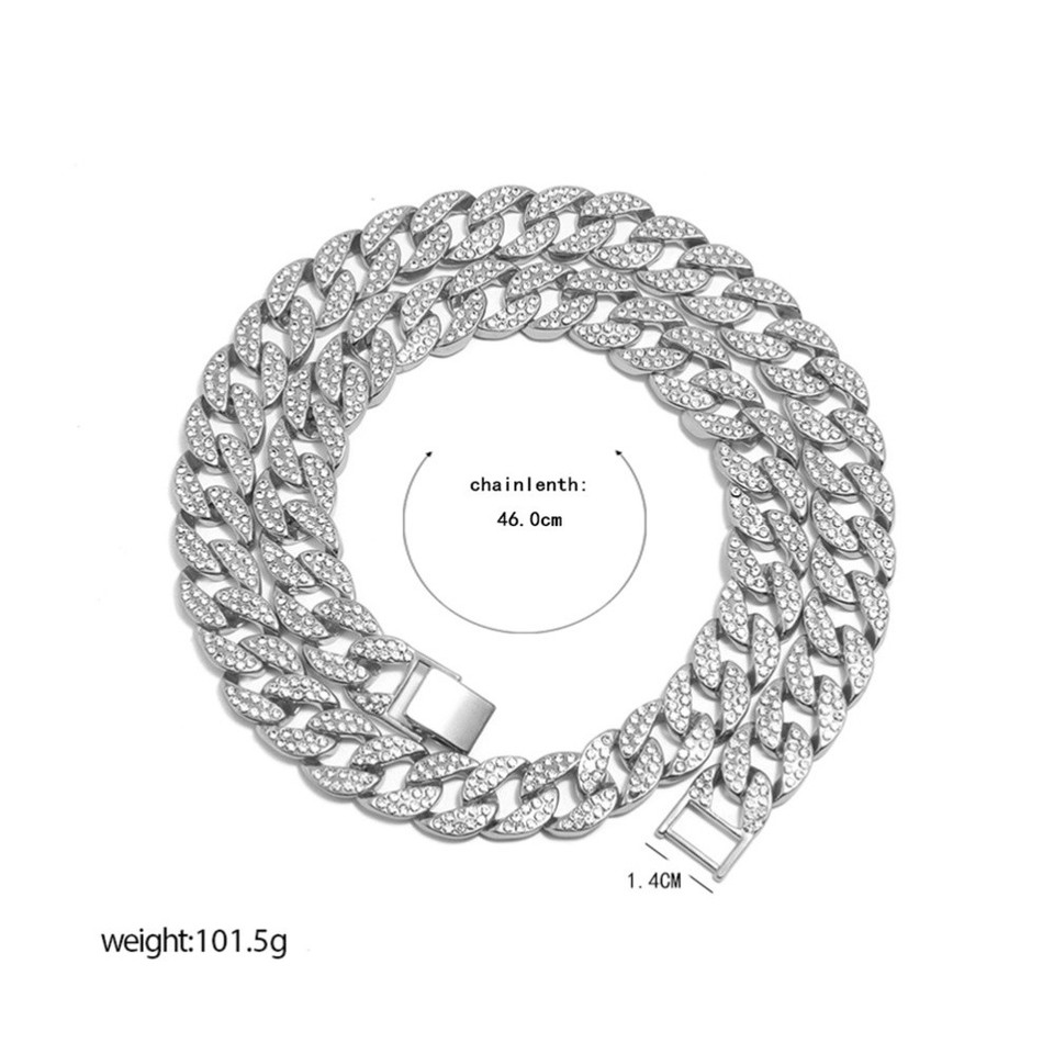 Mens Necklace Cuban Neck Chain Male Hip-hop Style Necklace Alloy Neck ...