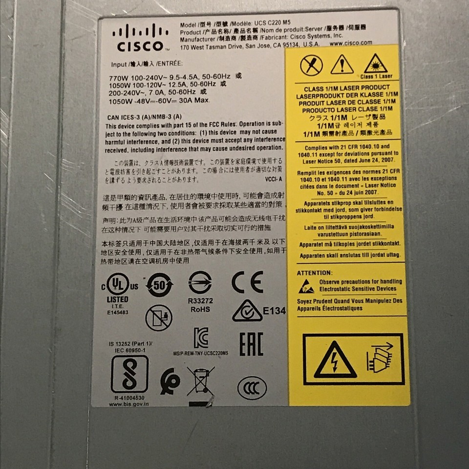 Cisco BE6000M BE6M-M5-K9 Intel Xeon Silver 4114 48GB Ram No HDDs C220 ...