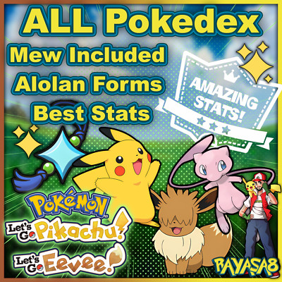 🌟Complete Pokedex and Alolan Forms Pokemon Lets Go Pikachu and Eevee ...