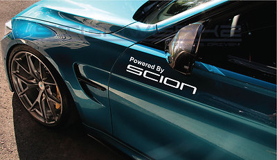 Powered by Scion Decal Sticker logo FR-S FT86 XC XB TC Toyota 12" Pair ...