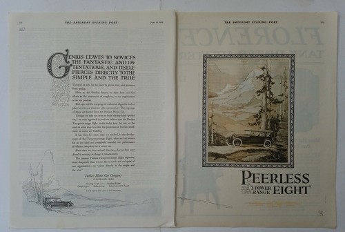 1920 Peerless Motor Car Company Cleveland Ohio Eight automobile two ...