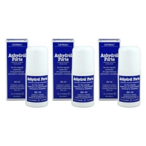 3 x Anhydrol Forte Hyperhidrosis - Strong Excessive Sweating Solution ...