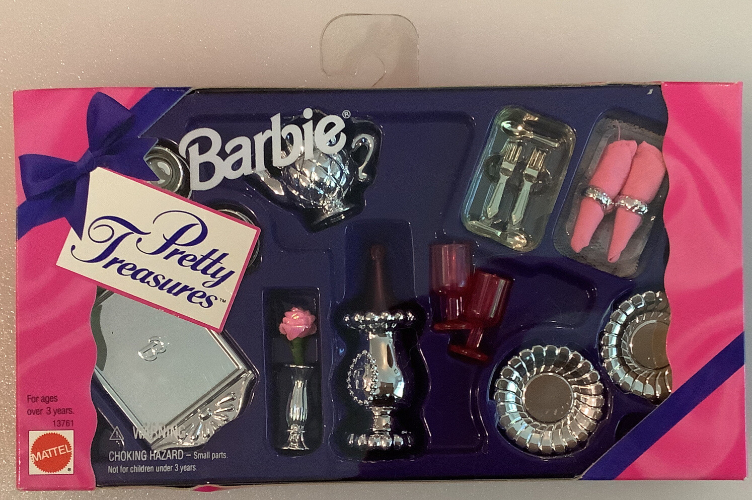 1995 Barbie PRETTY TREASURES 13761 Sparkling silver service tea champagne NRFB | eBay