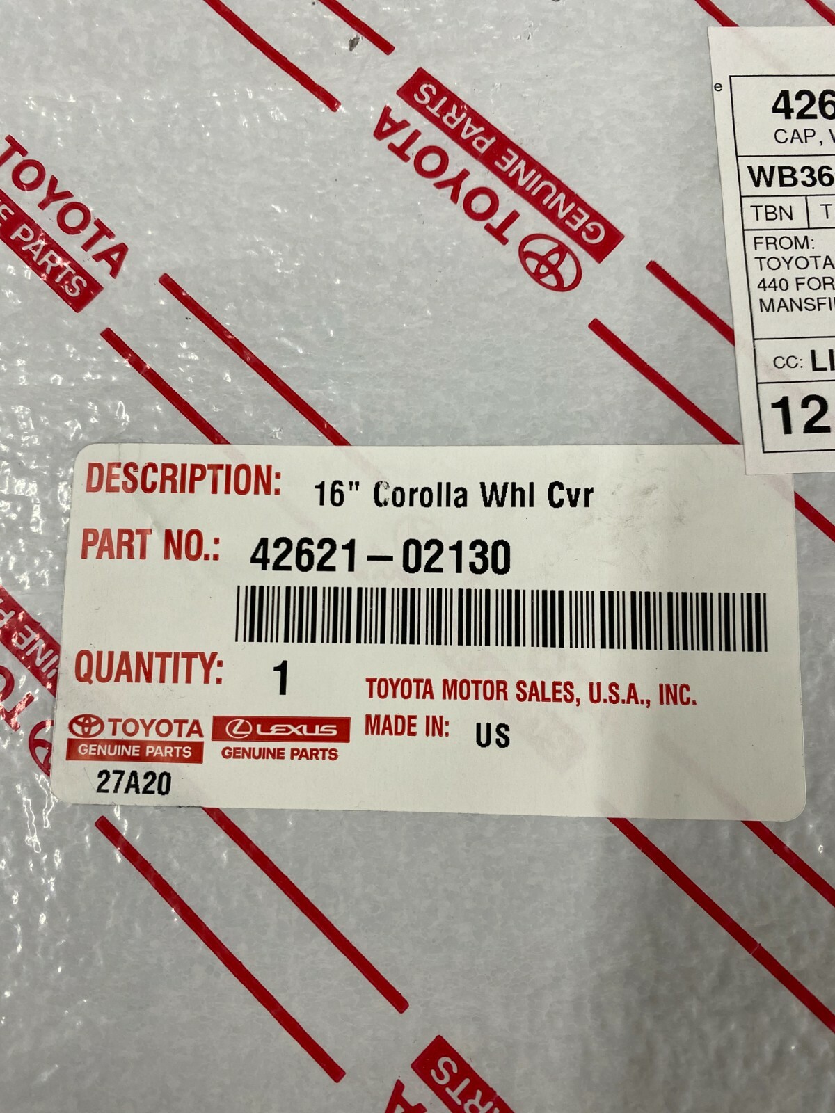 2011-2013 TOYOTA COROLLA GENUINE OEM NEW WHEEL COVER HUB CAP 4262102130 ...