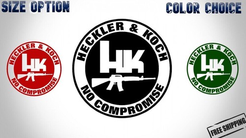 HK HECKLER & KOCH ROUND Decal Sticker for Safe Rifle Pistol Military ...