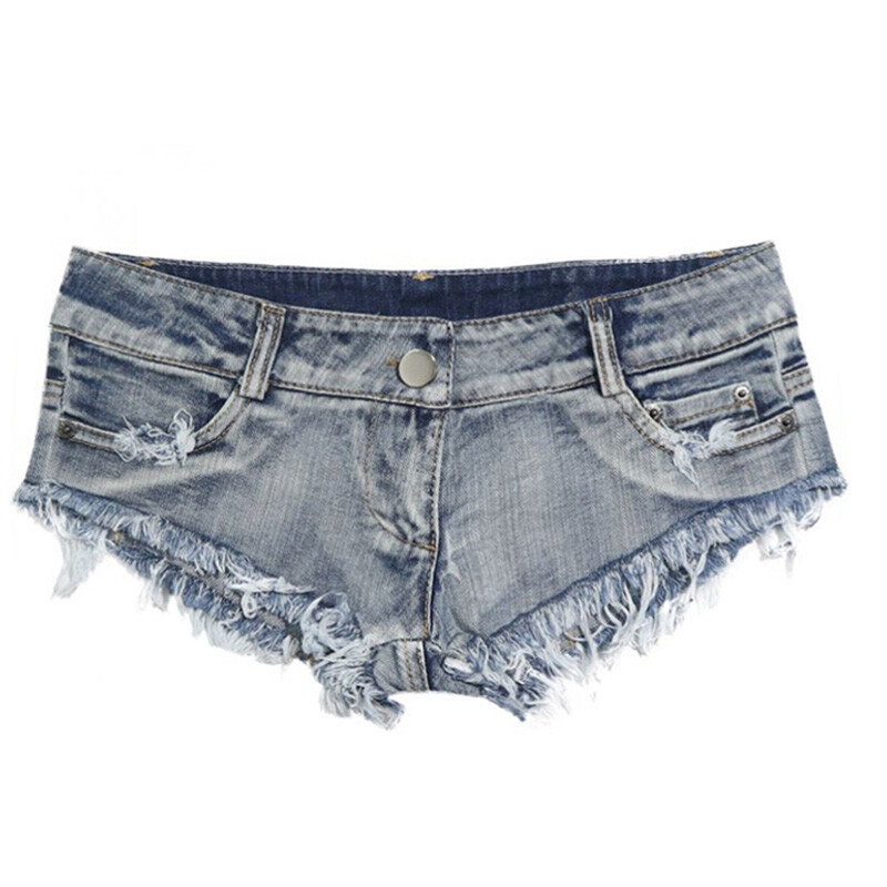 Women Mini Hot Pants Short Denim Jean Ripped Low Waist Slim dance Blue ...