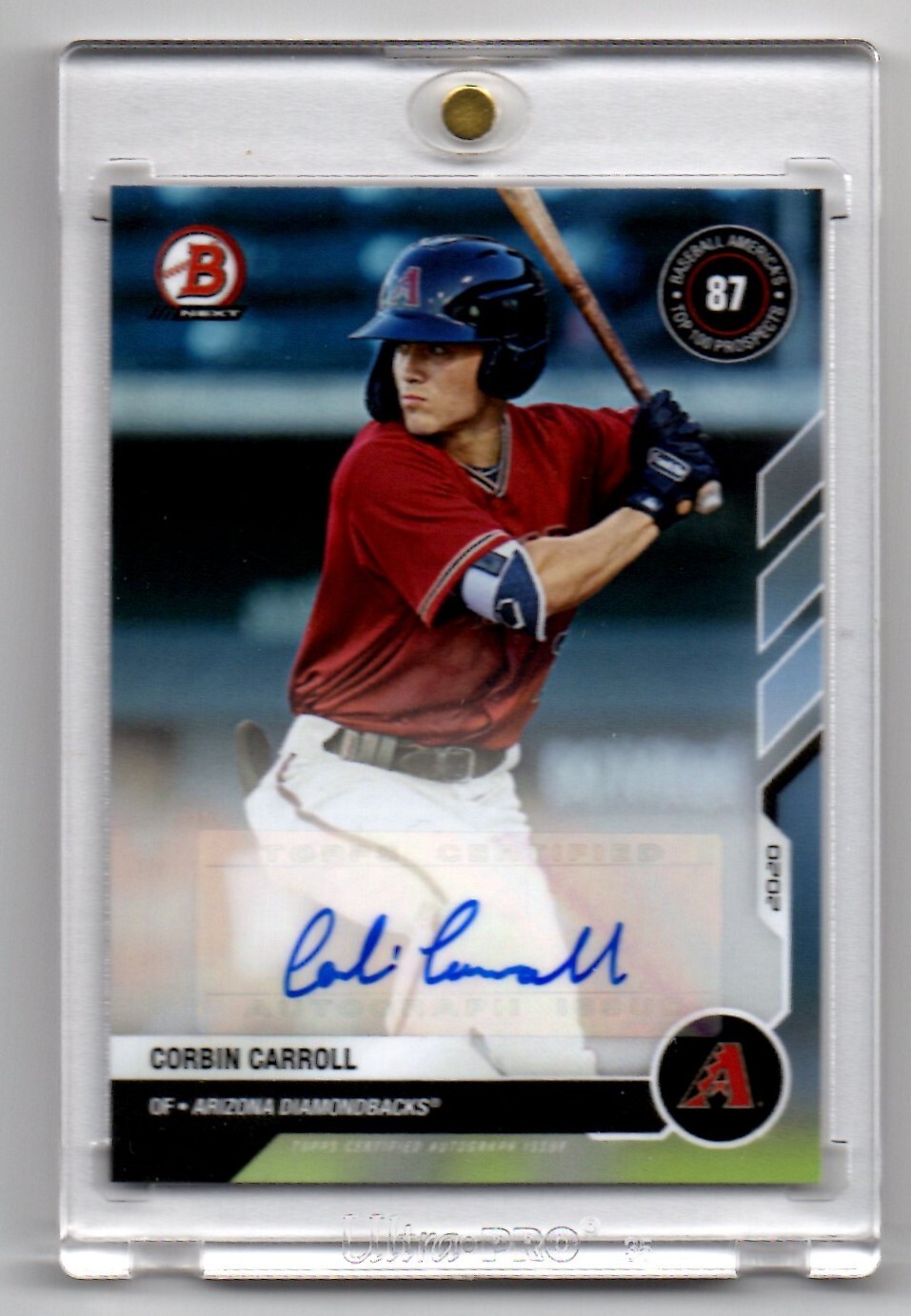2020 BOWMAN NEXT CORBIN CARROLL BA-18A AUTOGRAPH - ROOKIE OF THE YEAR ...
