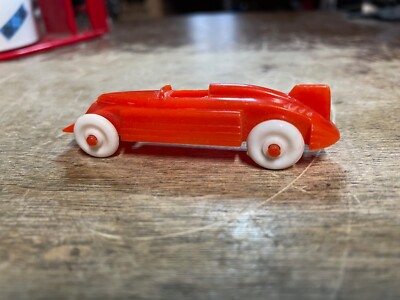 VINTAGE PLASTIC RACE CAR INDY STYLE RACING RED PLASTIC 3" Made in USA ...