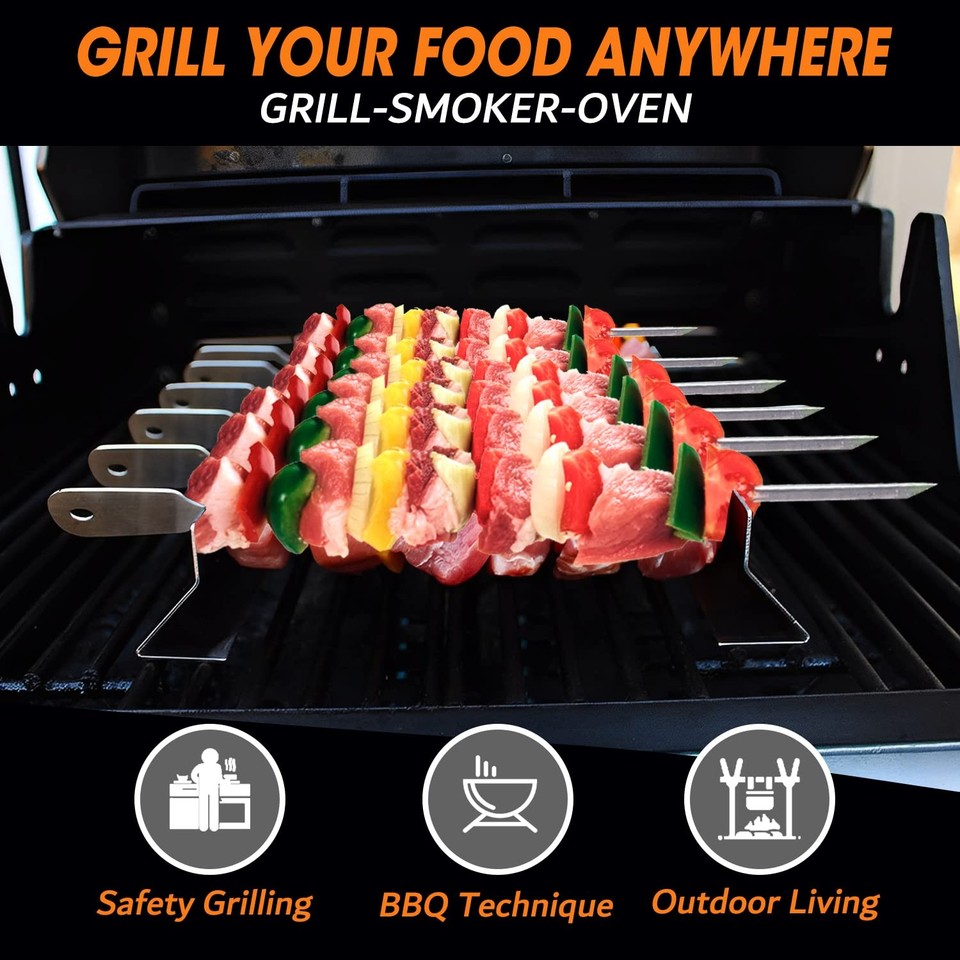 Barbecue Skewer Kabob Rack For Shish Kebab Skewers Stainless Steel ...