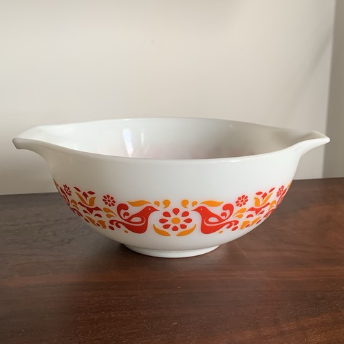PYREX Friendship #443 Ovenware 2.5 Quart Red Birds Cinderella Handle ...