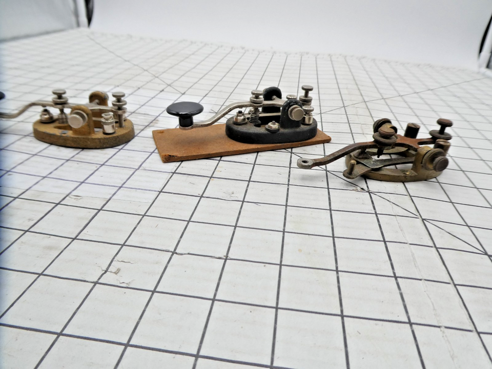 Vintage Telegraph Key Ham Radio Morse Code Keyer key 3 unit lot Repair ...