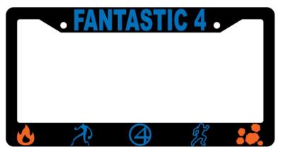 Fantastic Four Black Plastic License Plate Frame Auto Marvel | eBay
