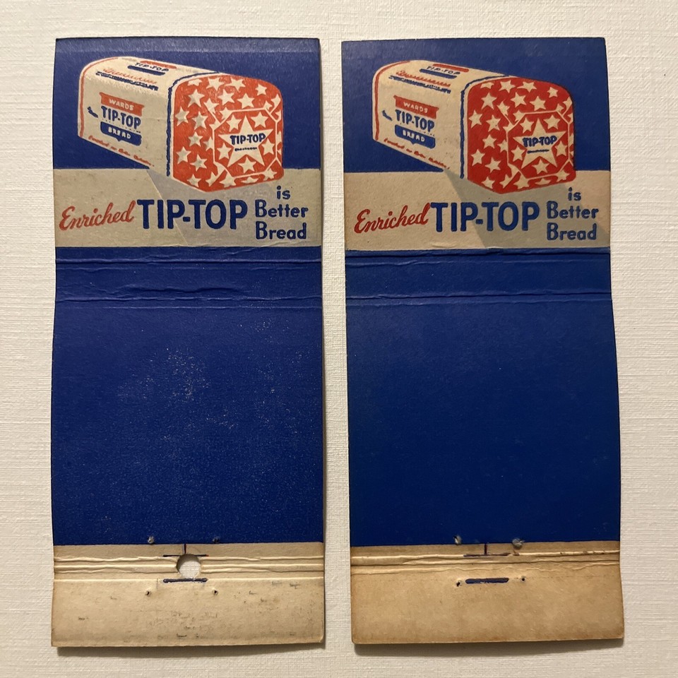 Matchbook Cover Unstruck Lot Of 2, Tip-Top Bakery, Cake & Bread ...