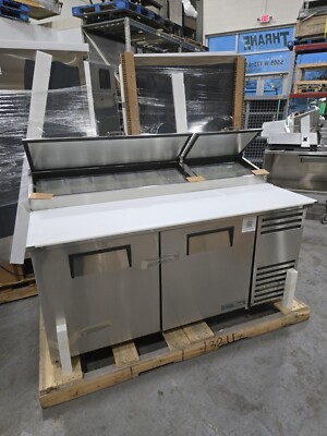 NEW True TPP-AT-67-HC 67" 2 Door Refrigerated Pizza Prep Table Cooler ...