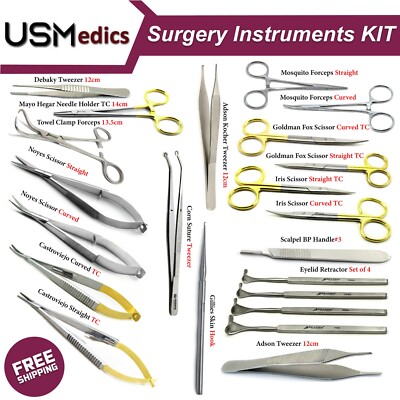 Micro Eye Surgery Ophthalmic Kit Eyelid Retractors Blepharoplasty ...