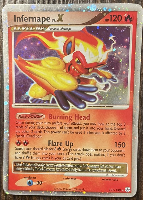 Pokémon TCG Infernape LV.X Diamond & Pearl 121/130 Holo Rare Holo LV.X ...