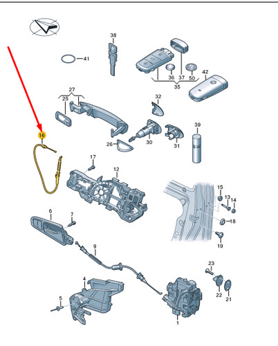 NEW VOLKSWAGEN PASSAT CC 3C FRONT LEFT DOOR CABLE 3C0837017B OEM | eBay