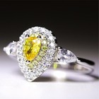 2ct Pink/White Water Drop CZ Wedding Ring 925 Silver Women's Engagement ...