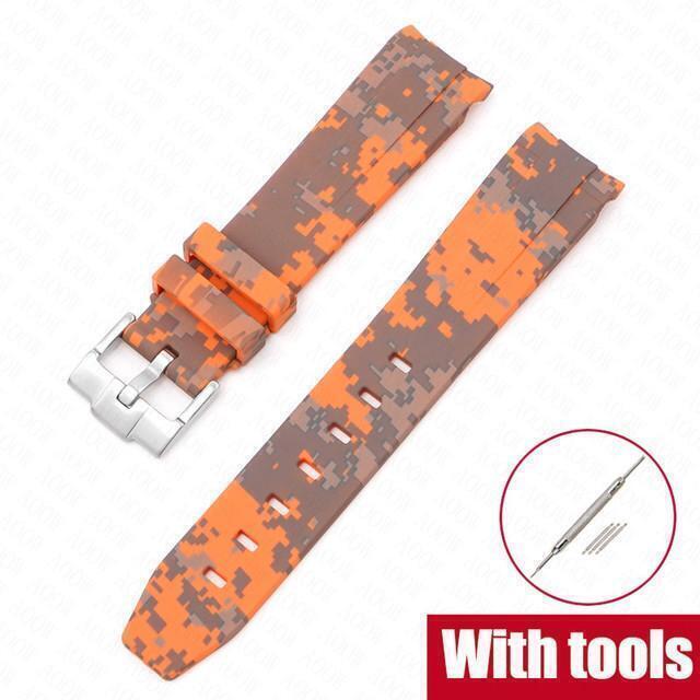 20mm Camouflage Watch Strap Silicone Rubber for Omega X Swatch ...