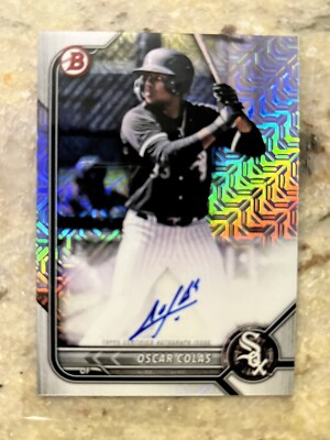 2022 Bowman Chrome Mega Oscar Colas Mojo Refractor Auto #BCMA-OC White ...