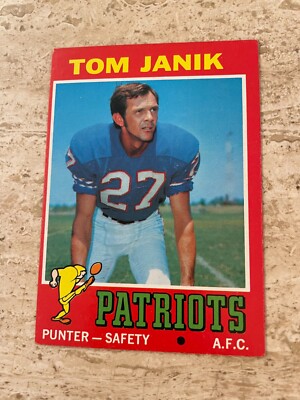 1971 Topps NFL Football #82 Tom Janik - New England P:atriots - NR- MT ...