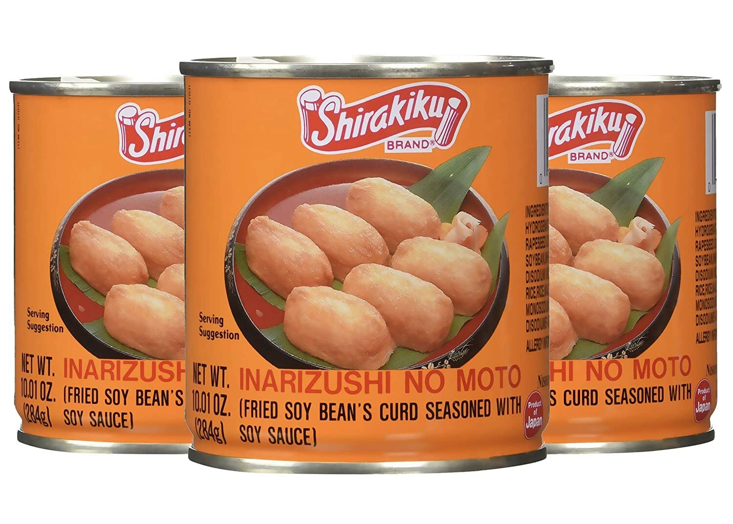 3 Cans Seasoned Fried Bean Curd Tofu Inarizushi No-Moto INARI Sushi 10 ...