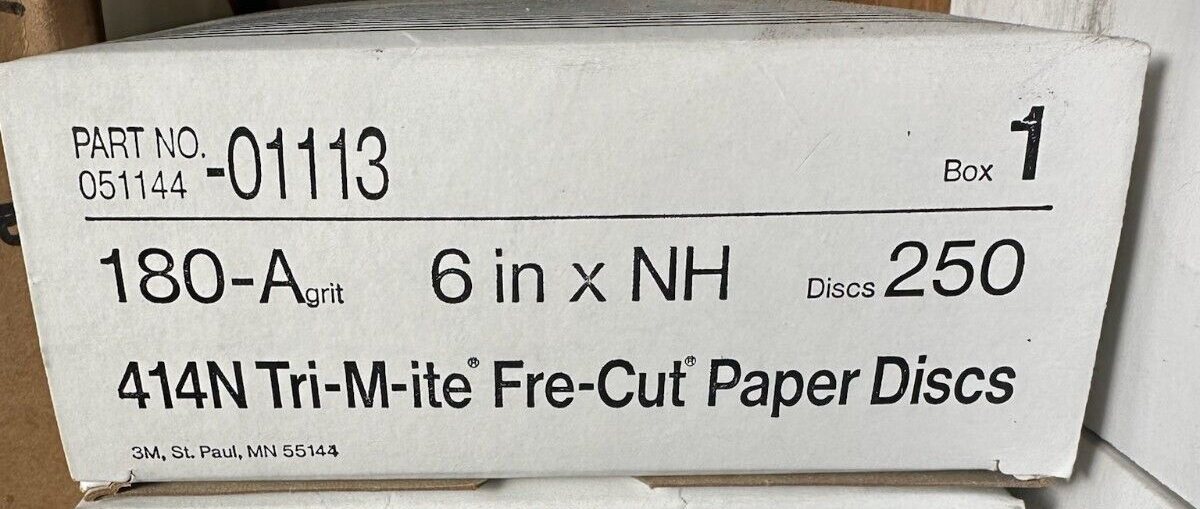 NEW 3M 414 N Tri-M-Ite Fre-Cut Paper Discs 6" x NH 051144-01113 LOT OF ...