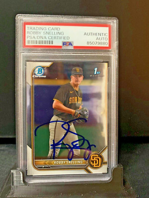 Robby Snelling autograph signed 2022 1st Bowman CHROME baseball card ...
